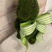 Large Flocked Green Bunny With Bow, Flocked Easter Bunny for Table ...