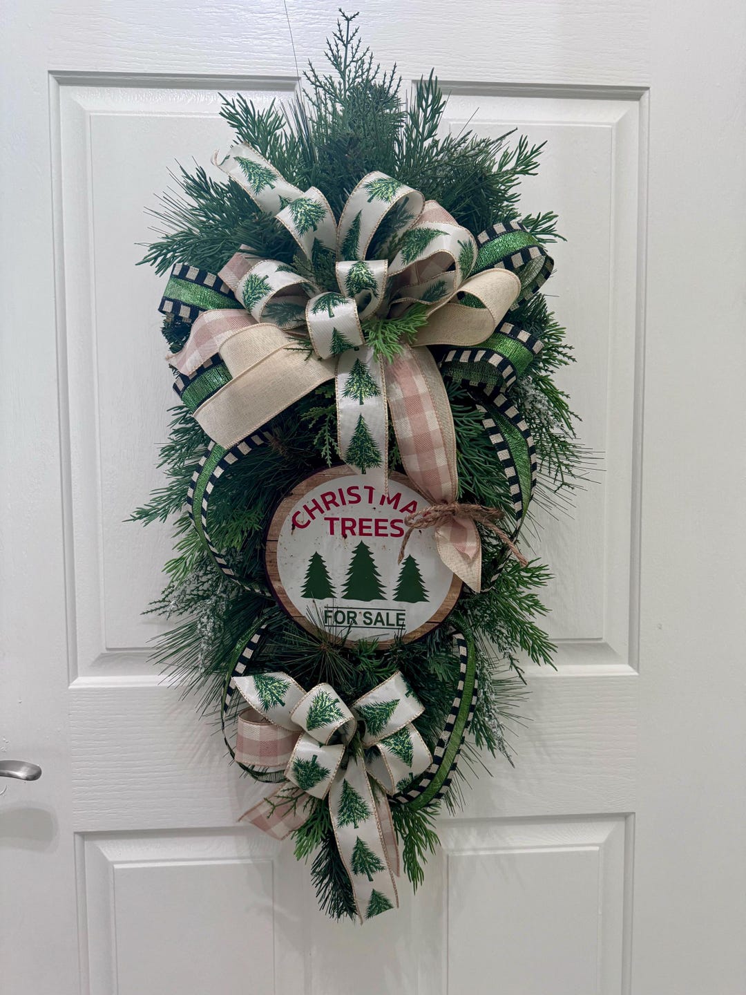 Christmas Swag for Front Door, Rustic Tree Swag, Green Swag for Cabin ...