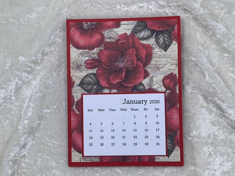 2026 Calendar, Desk Style, Floral Theme, Handmade - Etsy