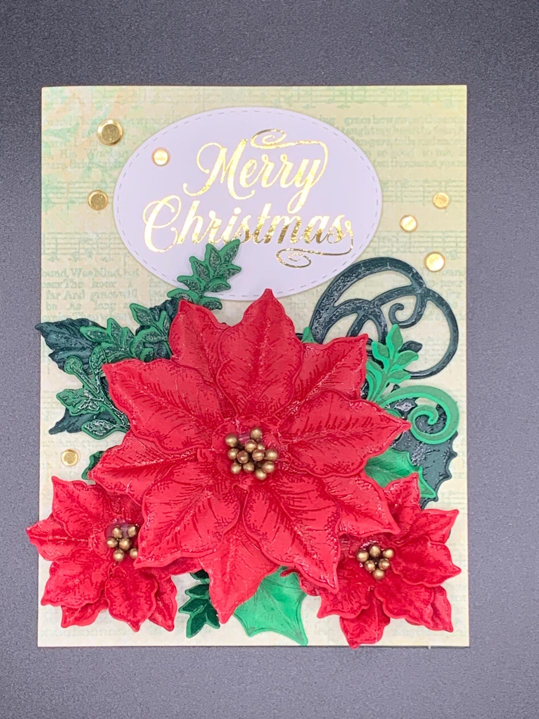 3D Poinsettia Christmas Card, Merry Christmas - Etsy