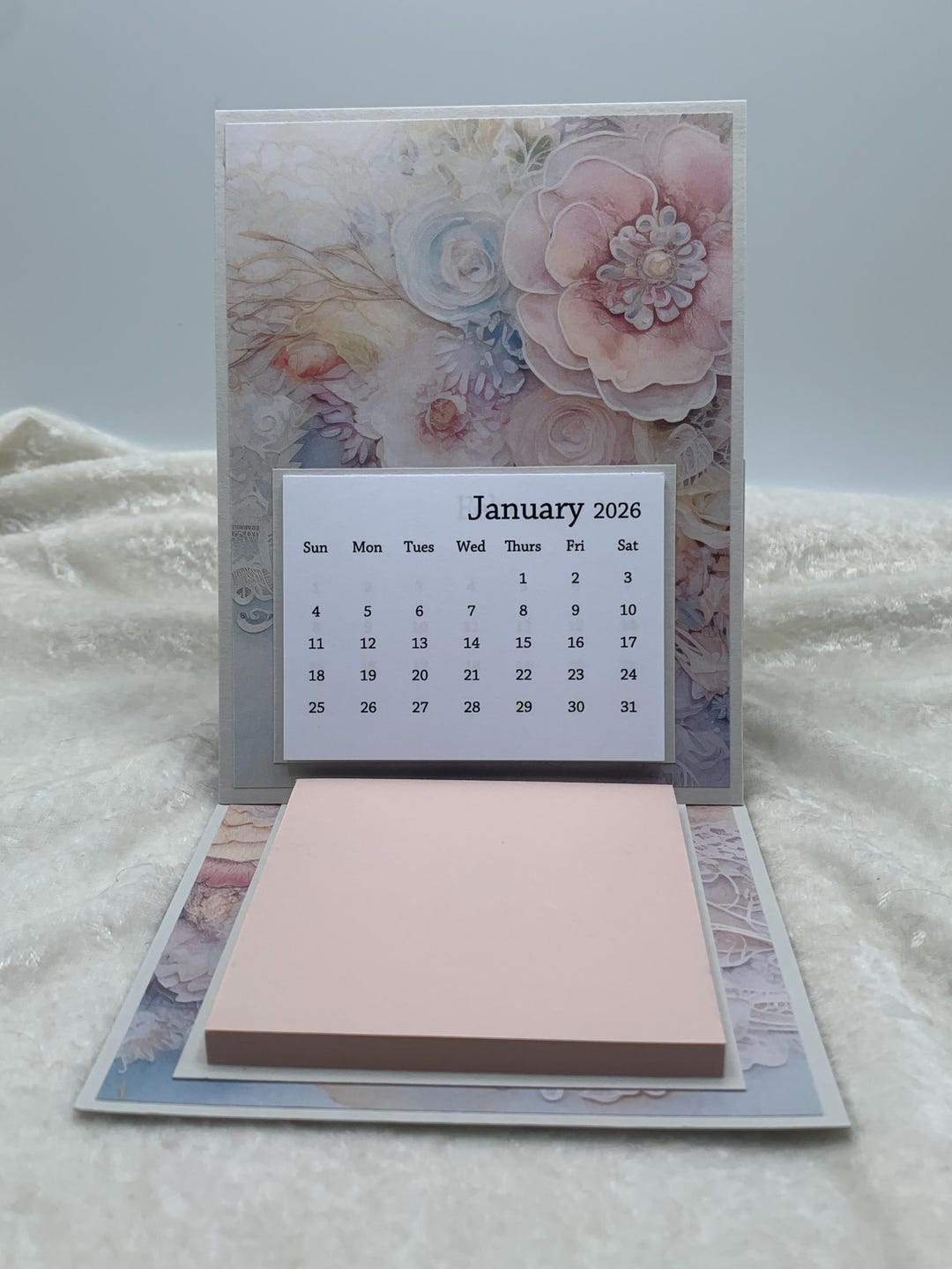 2026 Calendar, Desk Style, Pastel Flowers Theme, Handmade - Etsy