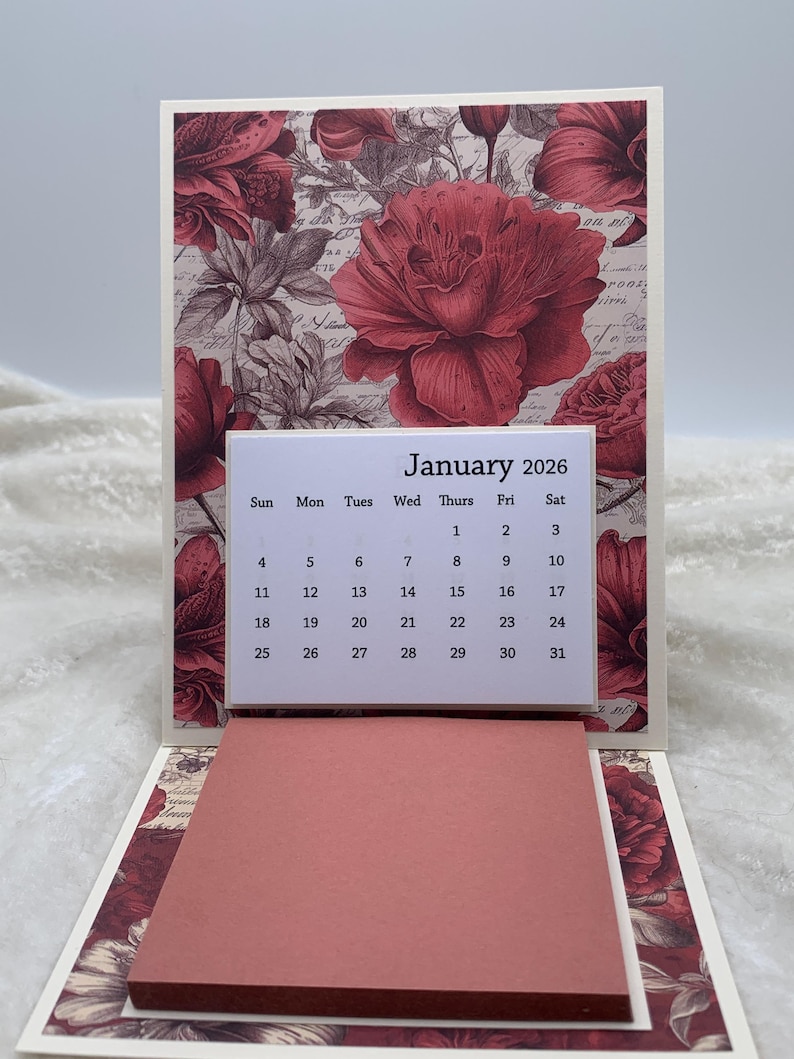 2026 Calendar, Desk Style, Floral Theme, Handmade - Etsy