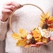 Autumn Flower Girl Hoop Bouquet Rustic Flower Girl Basket and Ring ...