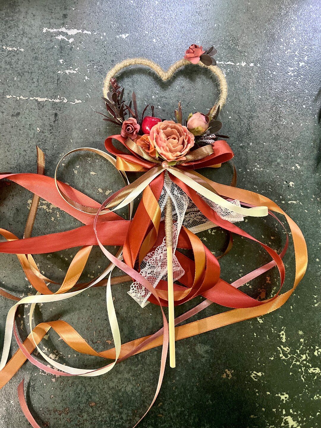 Autumn Flower Girl Wand: Terracotta Wedding Accessory - Etsy