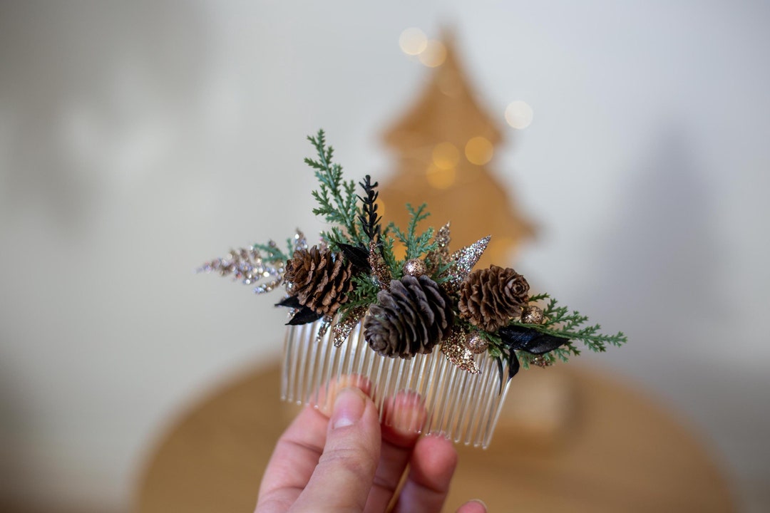 Pine Cone Hair Comb: Winter Wedding Greenery Hairpiece - Etsy