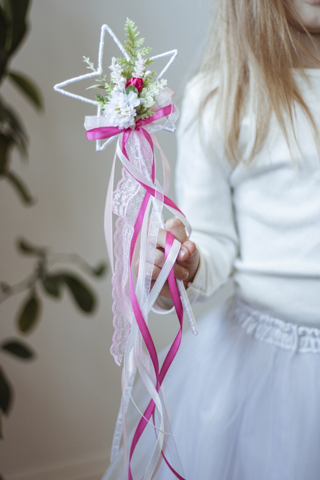 Flower Girl Wand Star Magic Wand Butterfly Wand Flower Pink Wand Fairy ...