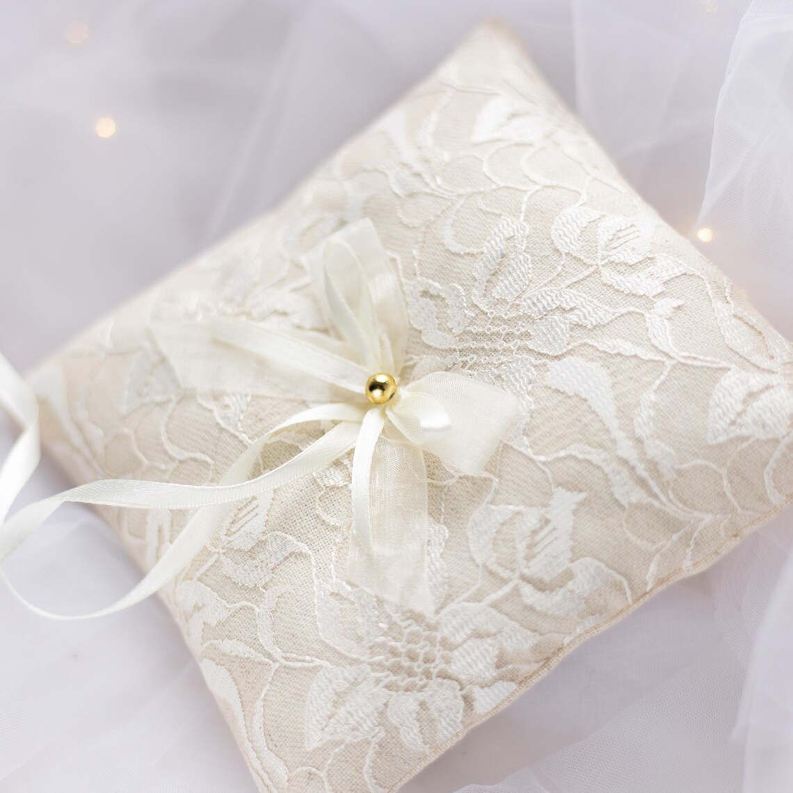 Ivory Ring Bearer Pillow Wedding Ring Pillow Rustic Wedding | Etsy