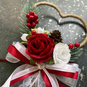 Winter Wedding Flower Girl Wand: Pine Cone, Red & White Floral ...
