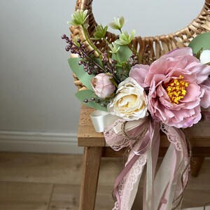 Ivory Blush Flower Girl Basket: Rustic Wedding Decor - Etsy
