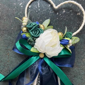 Flower Girl Wand Navy Emerald Gold Magic Wand Autumn Flower Wand Fairy ...