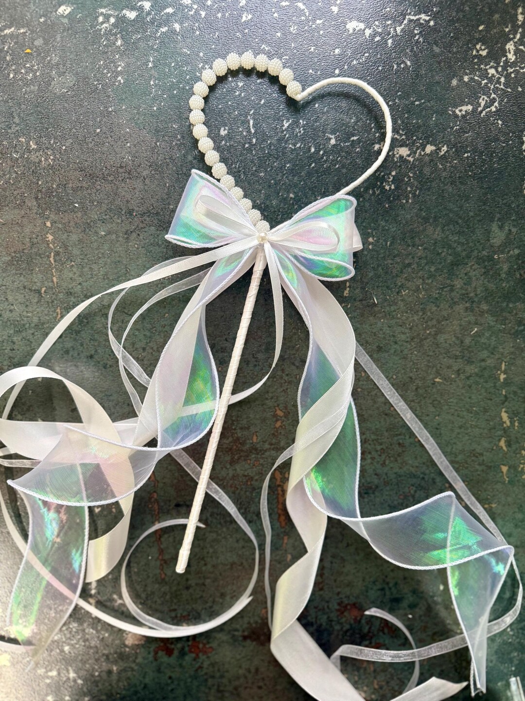 Flower Girl Wand Pearl Flower Girl Bouquet Wand Heart Wands Flower ...