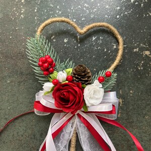 Winter Wedding Flower Girl Wand: Pine Cone, Red & White Floral ...