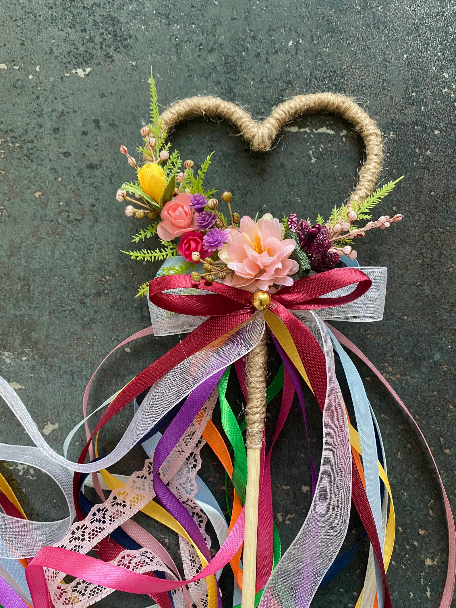 Rainbow Flower Girl Wand Magic Wand Butterfly Wand Flower Wand Fairy ...