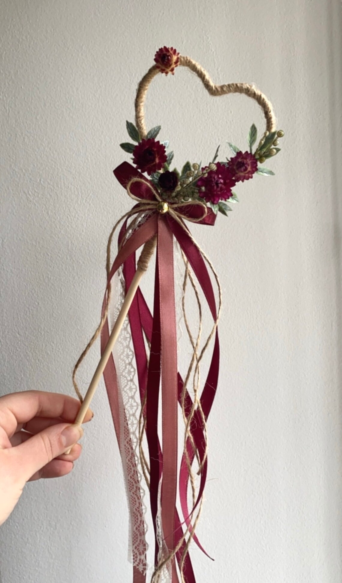 Winter Wedding Flower Girl Wand Pine Cone Wand Flower Wand - Etsy