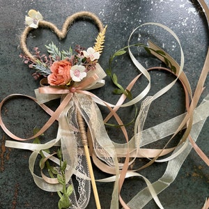 Flower Girl Wand Magic Wand Rustic Wand Flower Wand Fairy Wand Princess ...