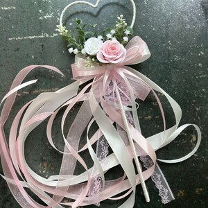 Light Pink Flower Girl Wand: Baby's Breath & Ribbon Fairy Wand - Etsy
