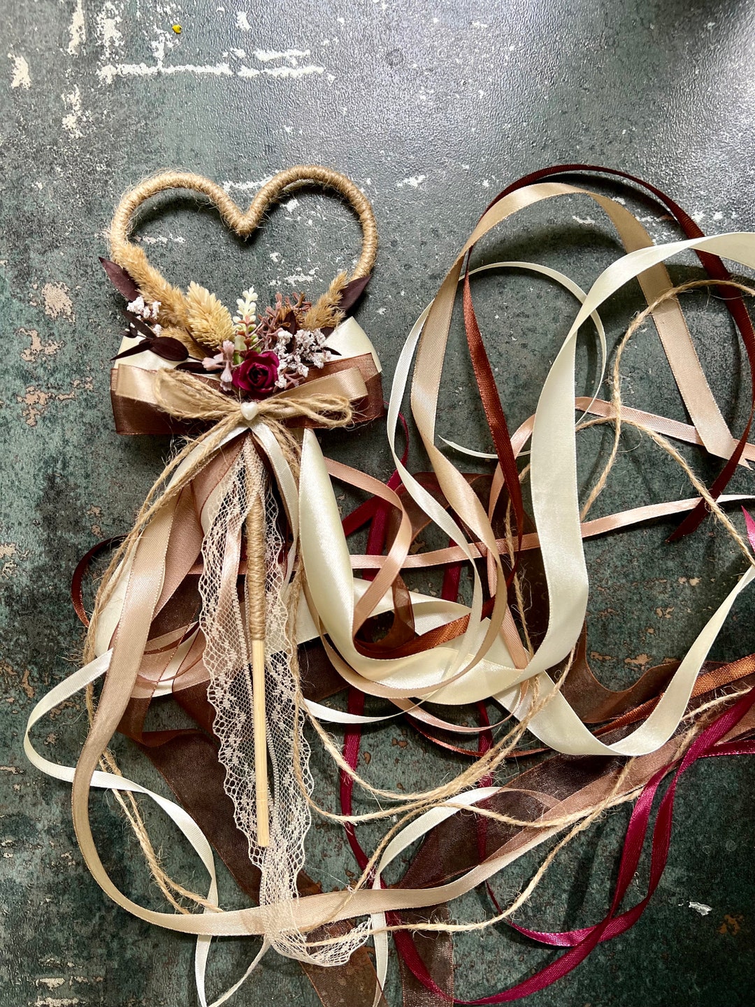 Rustic Flower Girl Wand Magic Wand Flower Wand Fairy Wand Princess Wand ...