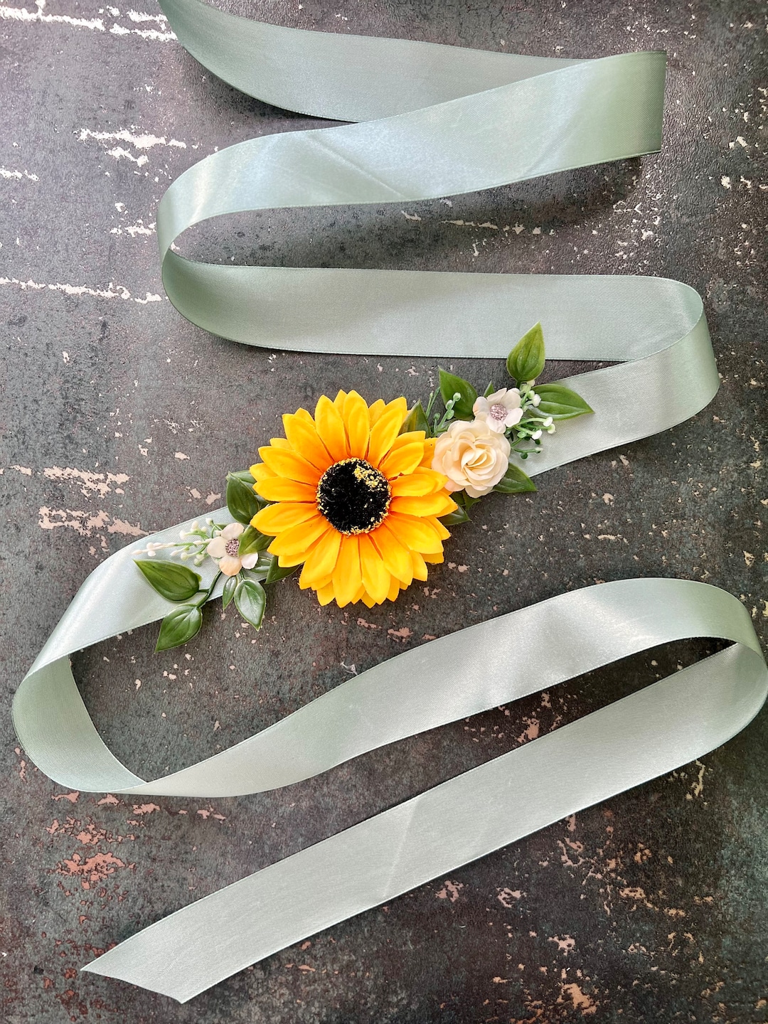 Sunflower Bridal Belt Bridal Floral Sash Bridal Flower Belt Wedding ...