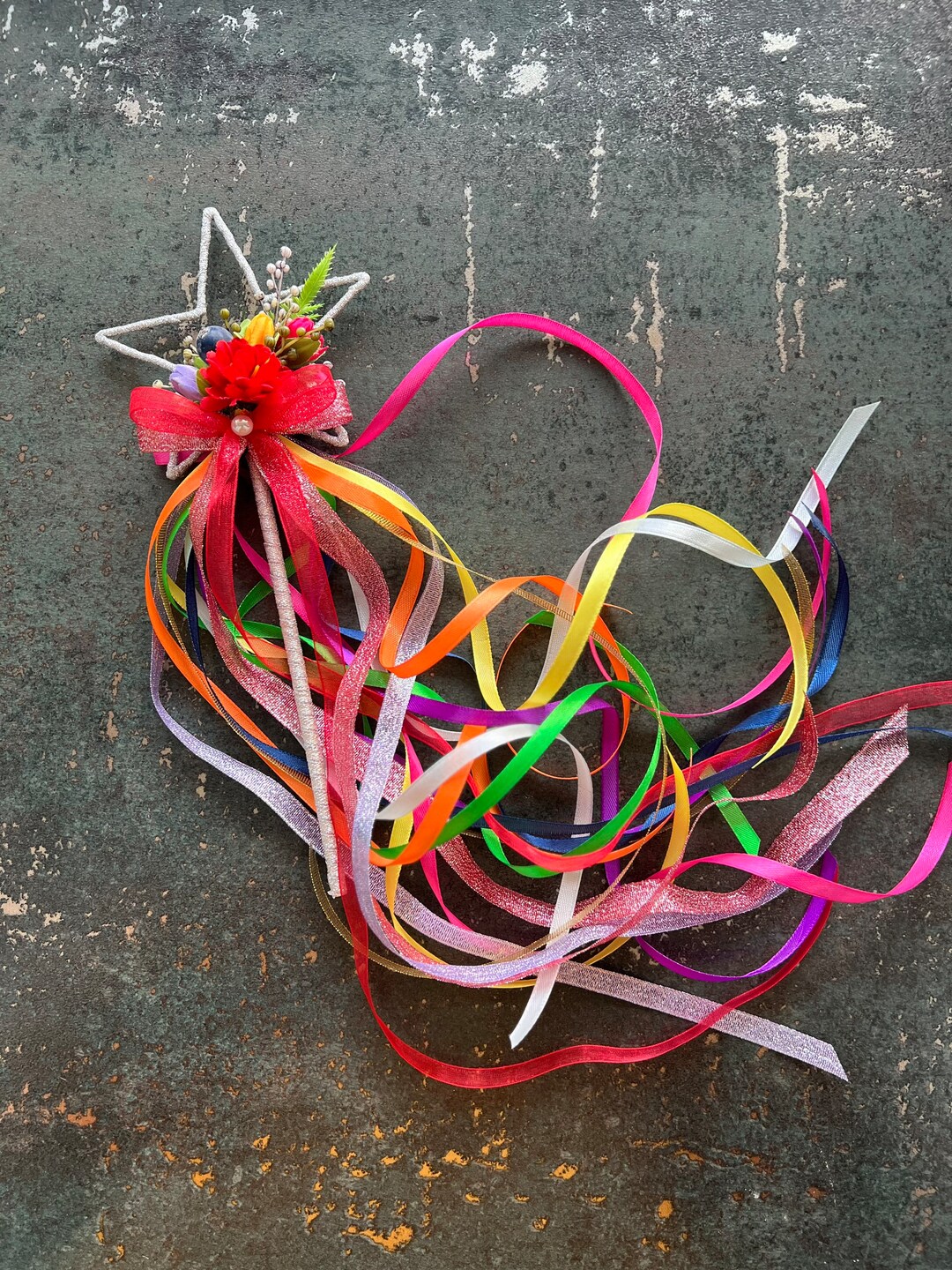 Rainbow Flower Girl Wand Star Magic Wand Butterfly Wand Flower - Etsy