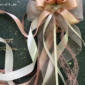 Flower Girl Wand Rose Gold Ivory Wand Butterfly Wand Green Wand White ...