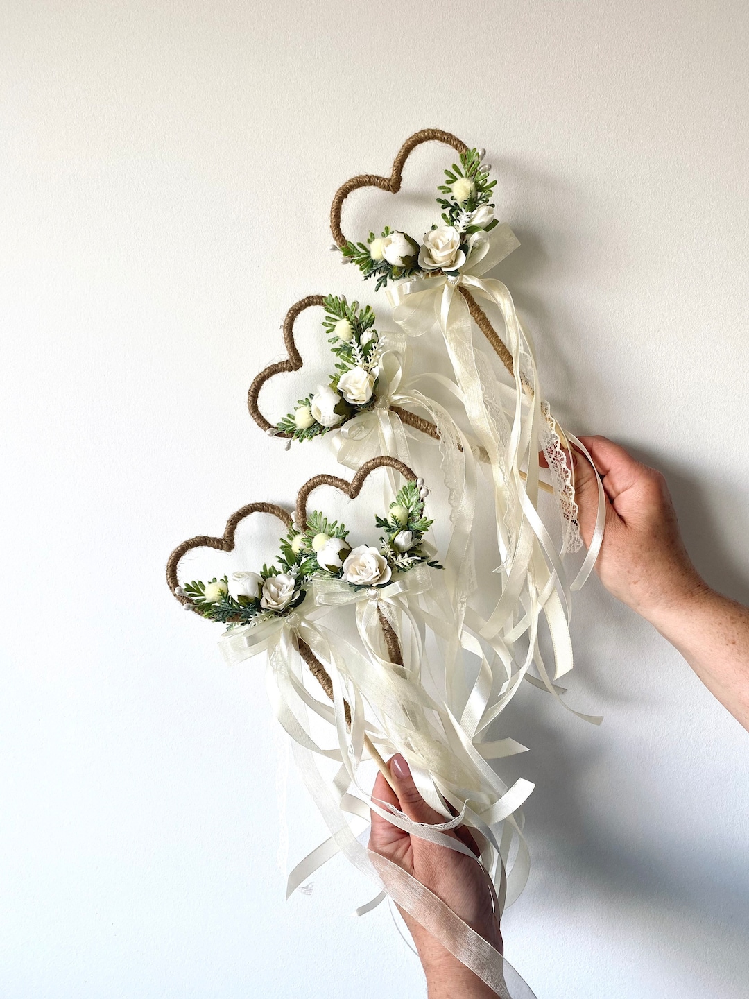 Flower Girl Wand Magic Wand Butterfly Wand Heart Wands Flower Wand ...
