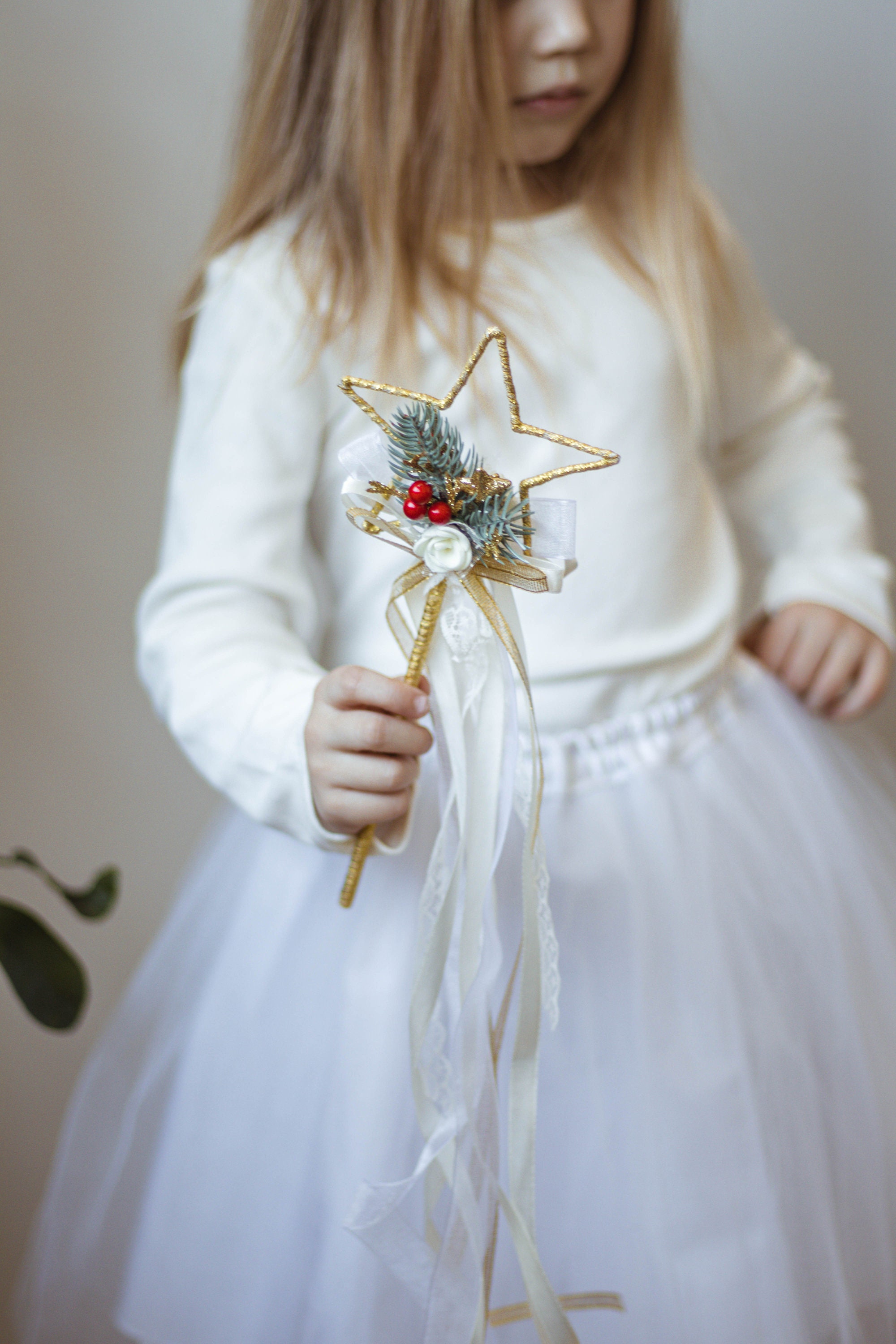 Christmas Wand Star Winter Wedding Flower Girl Wand Wand Flower Wand ...