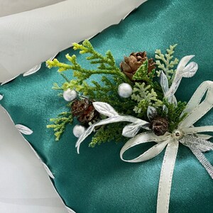 Winter Wedding Ring Bearer Pillow White Ring Holder Ring Pillow Rustic ...