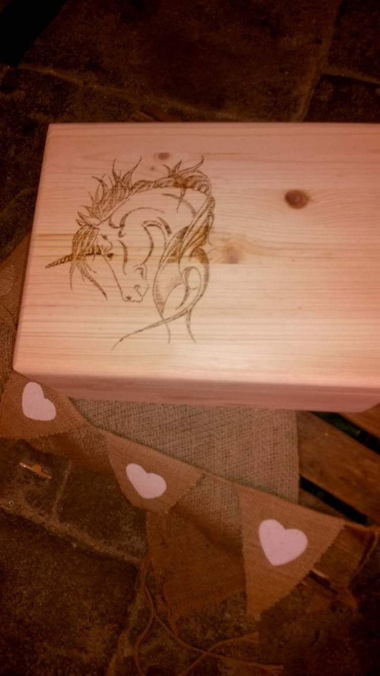 Personalized Unicorn Keepsake Box: Hand Burned Pyrography Memory Box - Etsy