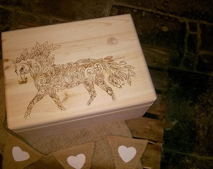 Stunning Large Keepsake/memory Box Engraved, Pyrography , Personalised ...