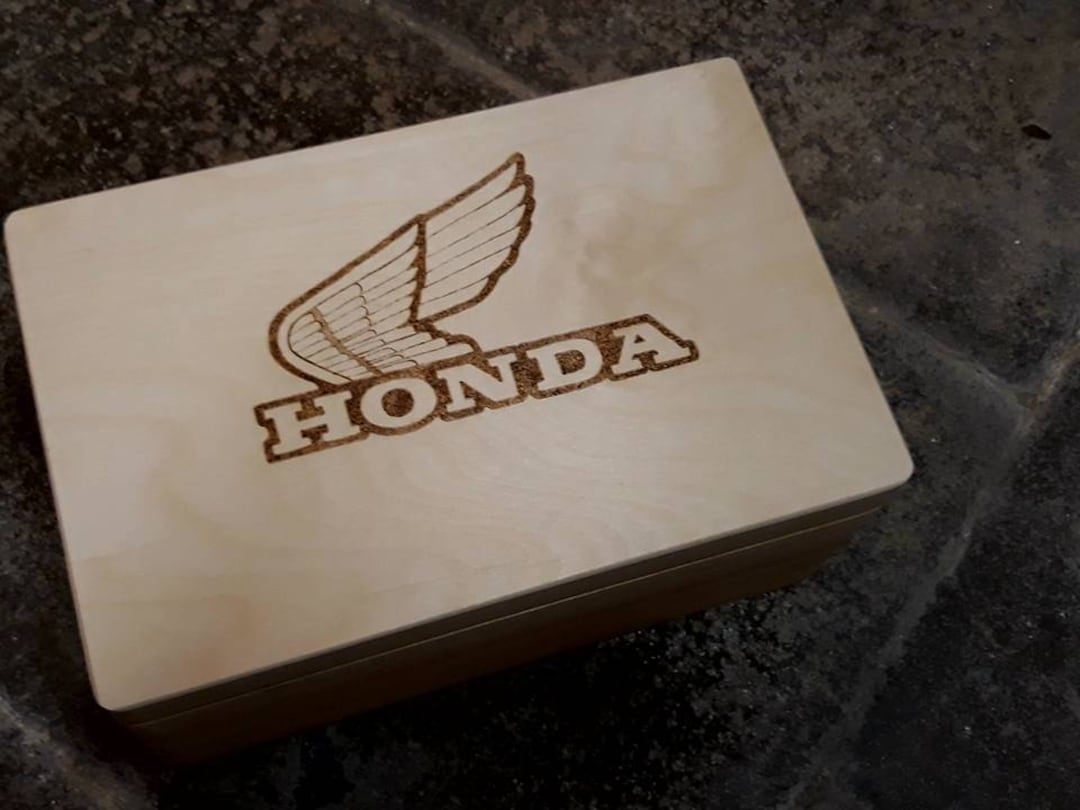 Large Wooden Keepsake/memory Box, Engraved Personalised Honda Bike/car ...