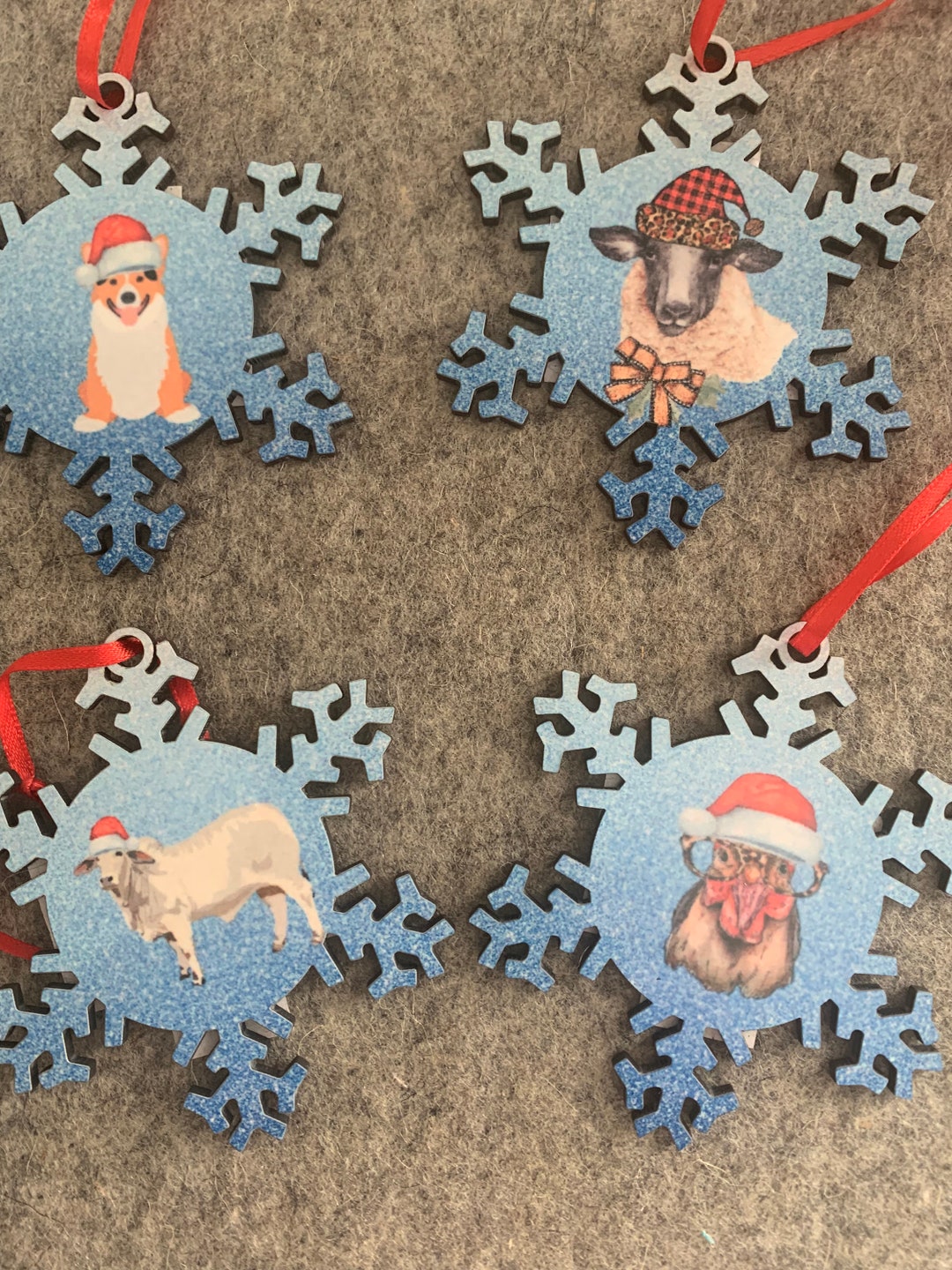 Snowflake Livestock Ornaments - Etsy