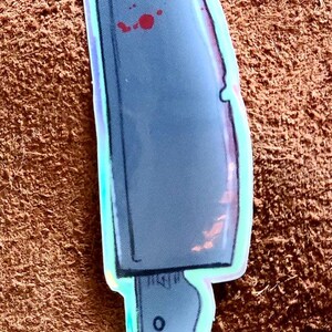 Holographic Bloody Knife Sticker - Etsy