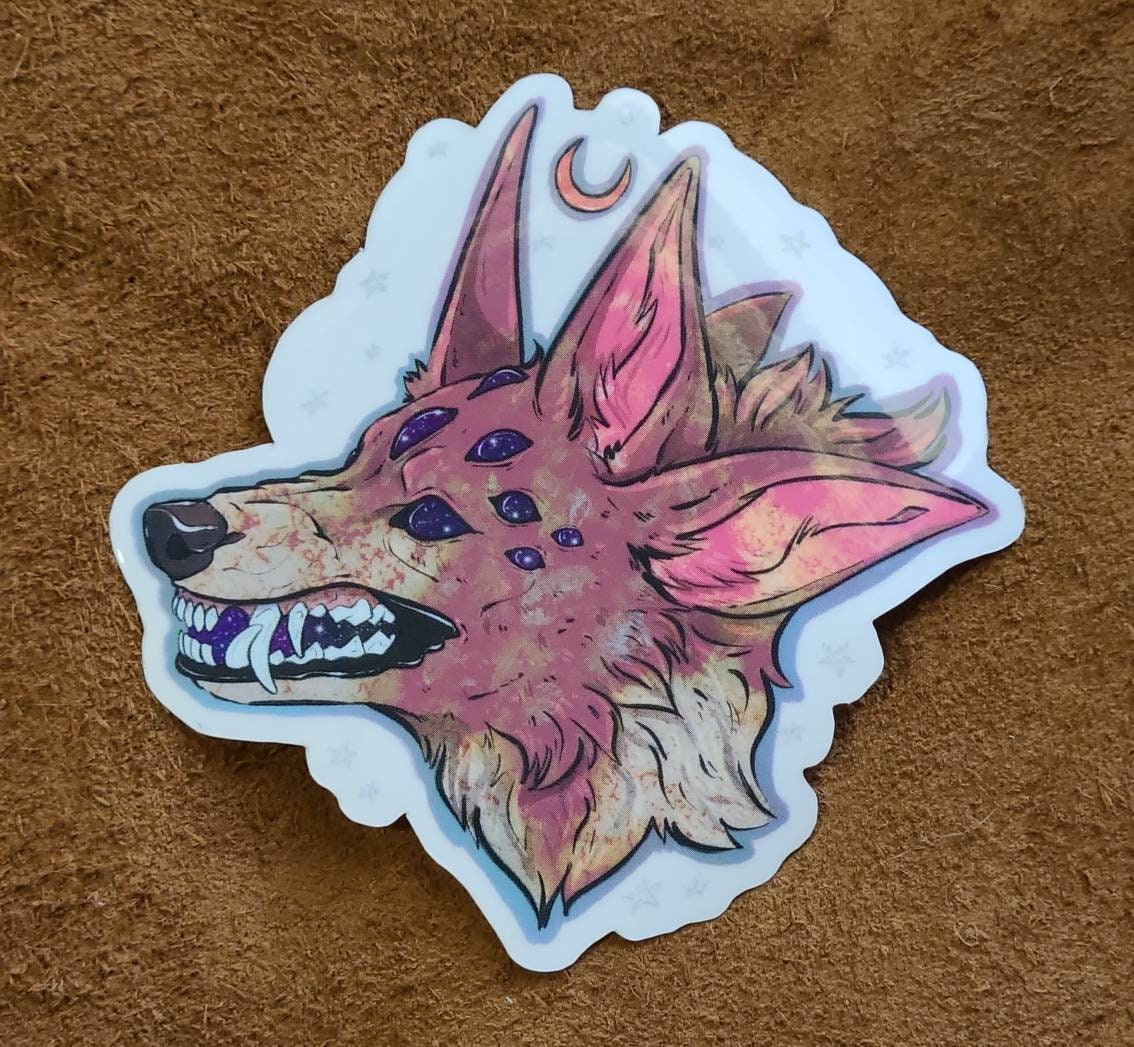 Pegatina de perro con ojos múltiples | Etsy