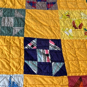 Gorgeous Vintage Cheddar Quilt! 9 Patch Variation Quilt. 58”x72 ...