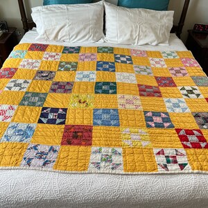 Gorgeous Vintage Cheddar Quilt! 9 Patch Variation Quilt. 58”x72 ...