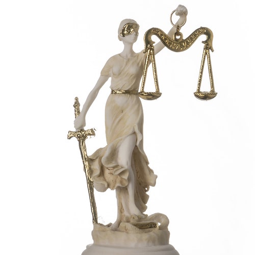 Greek Goddess Themis Statue Gold Colour Blind Lady Justice - Etsy