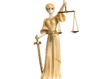 Greek Goddess Themis Statue Gold Colour Blind Lady Justice | Etsy