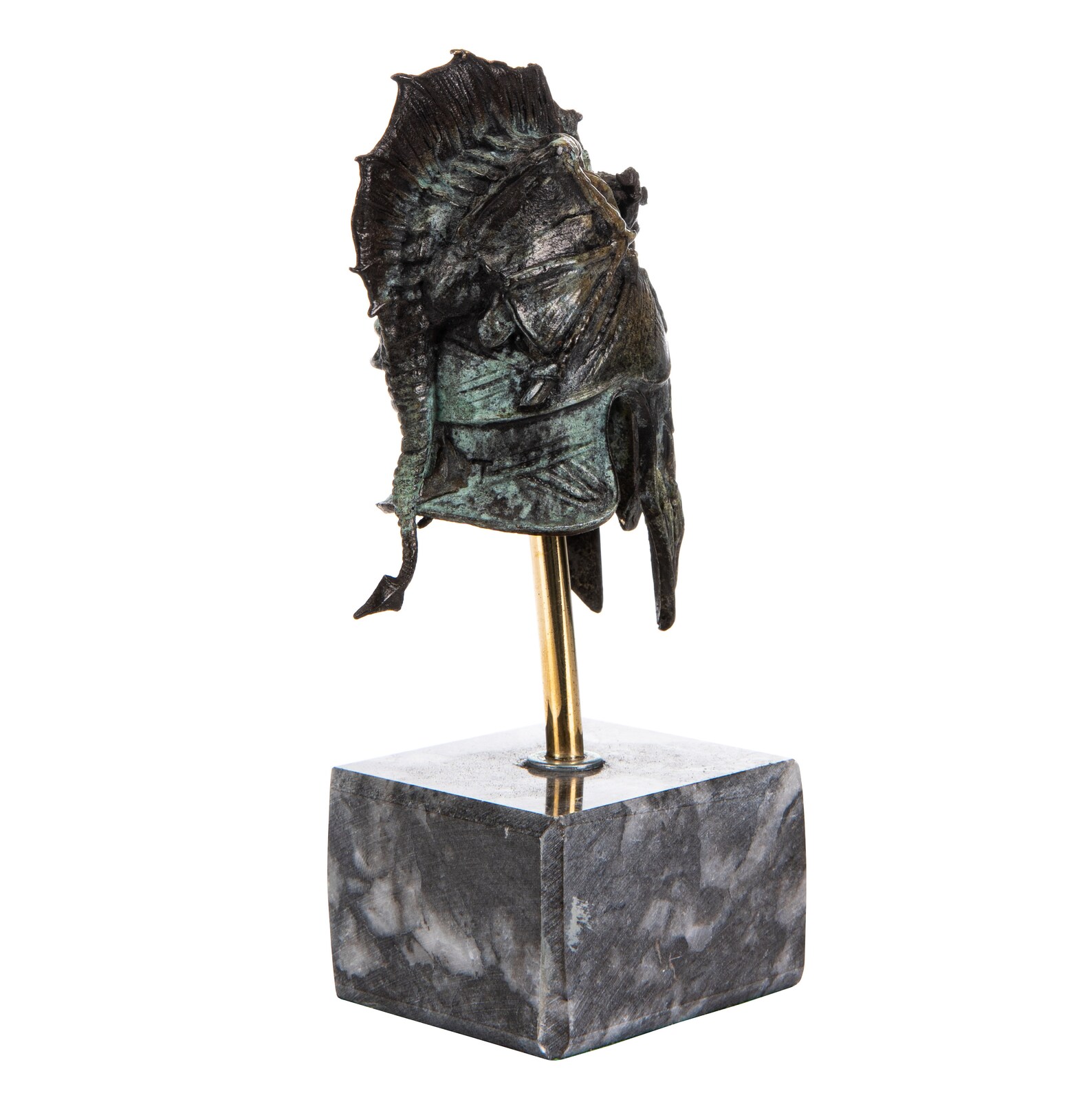 Spartan Helmet Aristocrats With Dragon Ancient Greek Solid Bronze ...