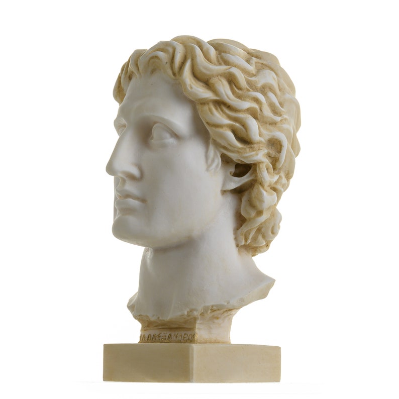 Alexander the Great of Macedonia Gold Tone Bust Greek Statue - Etsy