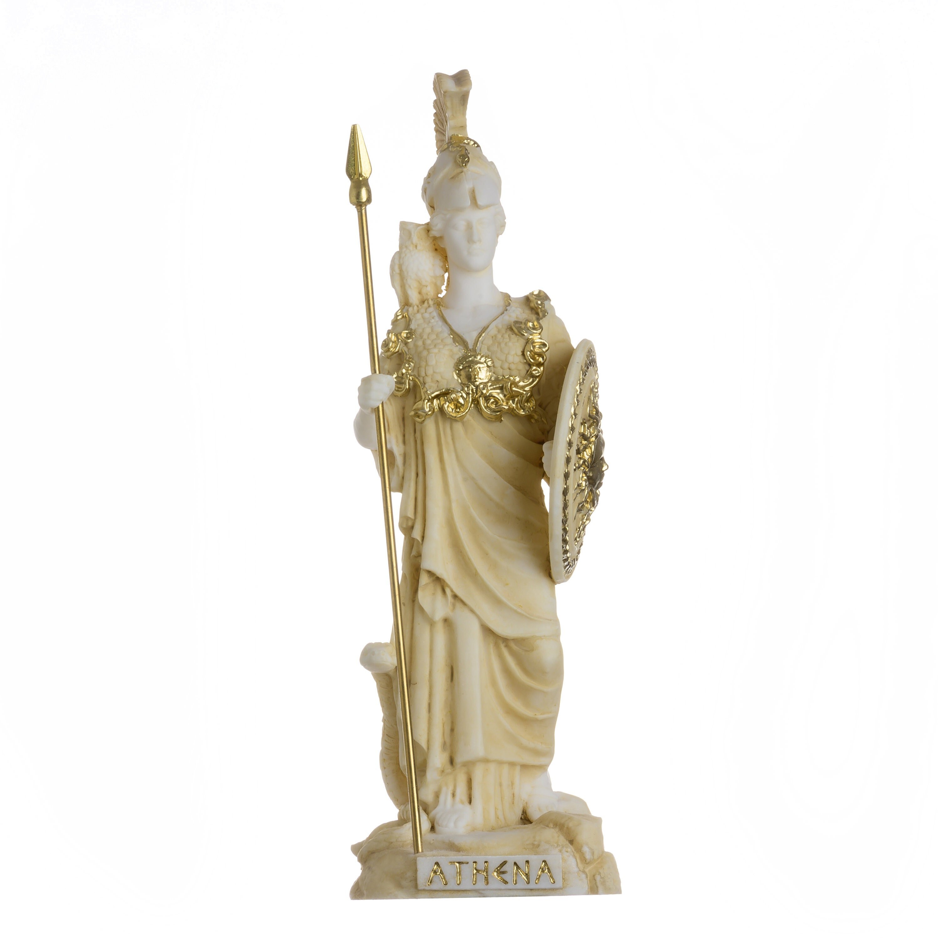 Athena With Owl Medusa Shield Goddess of Wisdom Handicraft | Etsy