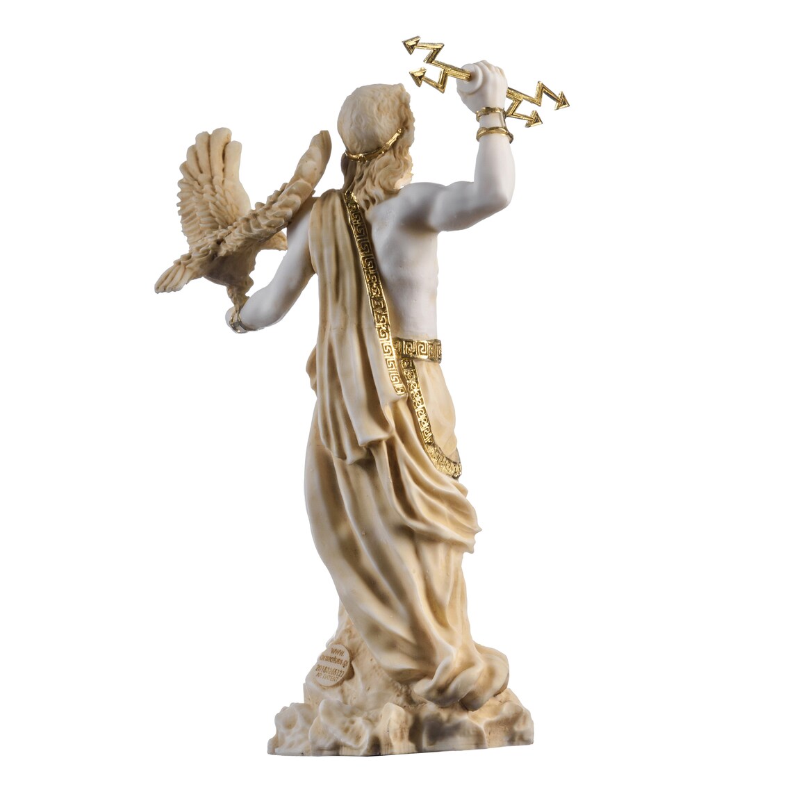 Zeus Greek God Jupiter Thunder Statue Figurine Gold Alabaster 9.25" - Etsy