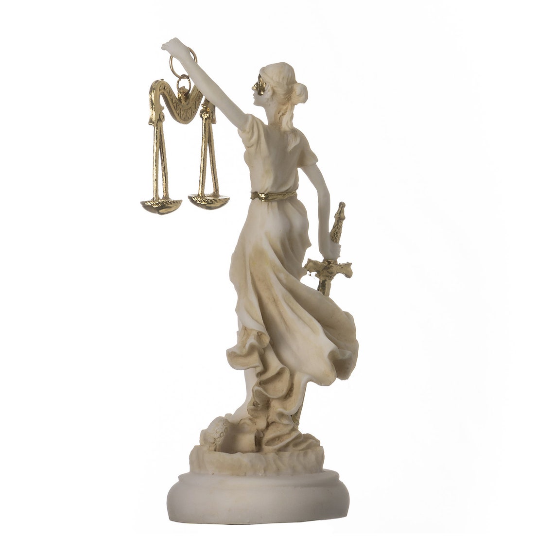 Greek Goddess Themis Statue Gold Colour Figurine Blind Lady - Etsy
