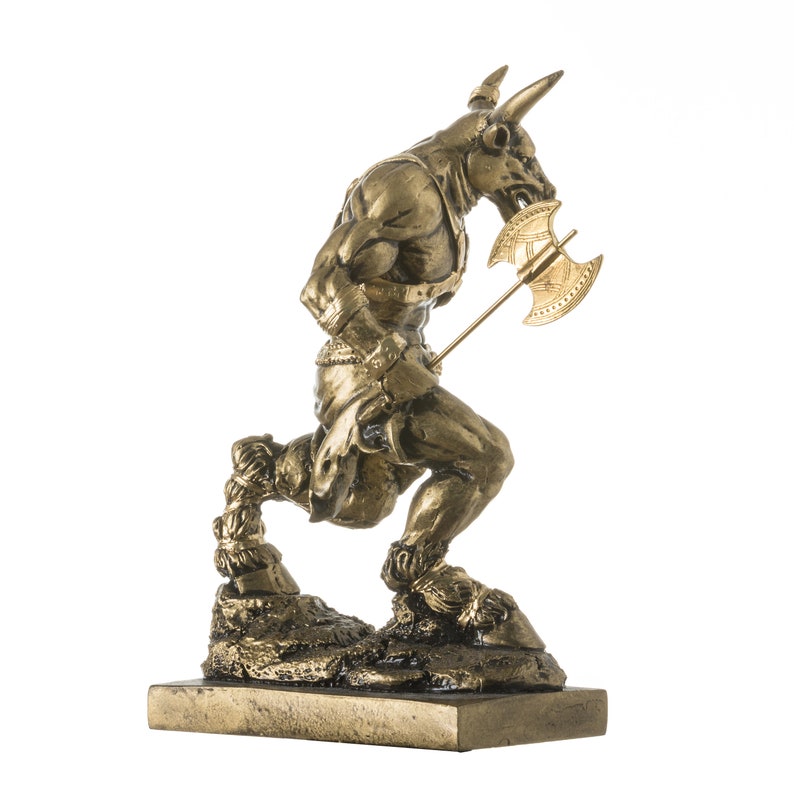 Minotaur Greek Mythology With Labrys Statue Bronze Tone | Etsy