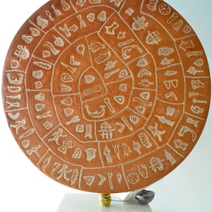 Minoan Phaistos Disc Fired Clay Crete Knossos Handmade 7" 18x15cm Clay ...