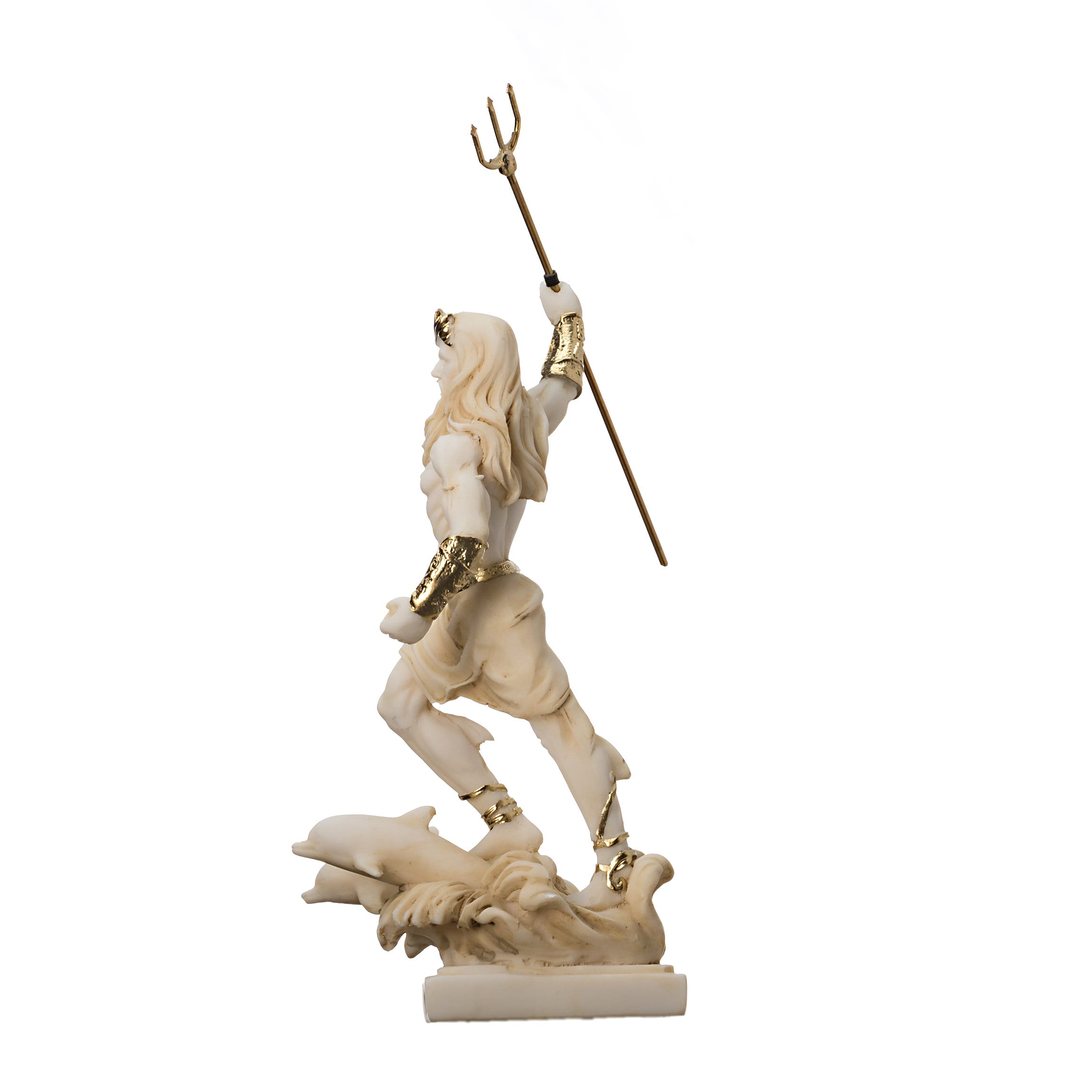 Poseidon Greek God of the Sea With Trident Statue Figurine Gold ...
