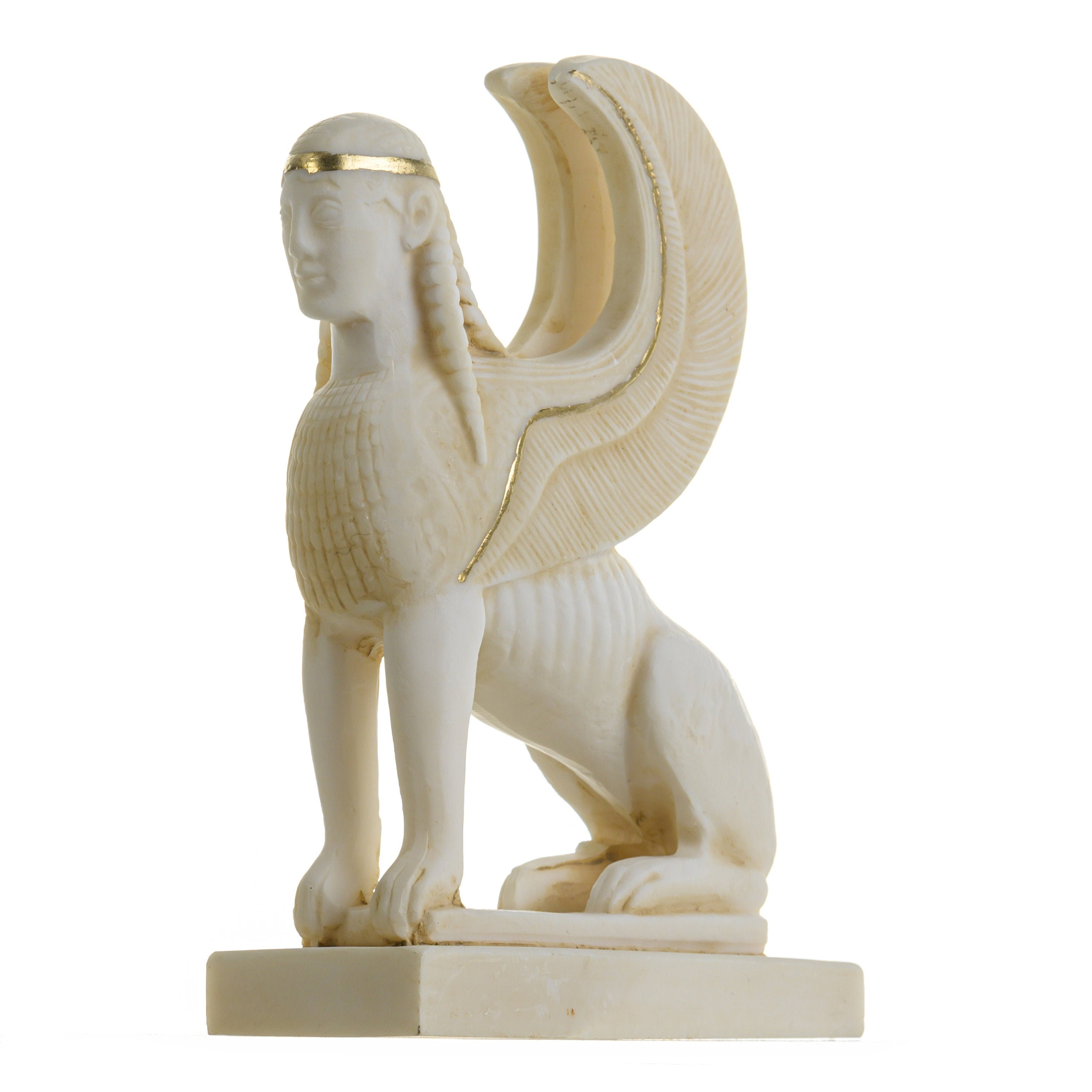 The Sphinx of Giza Pyramids Mythology Alabaster Figurine Gold | Etsy