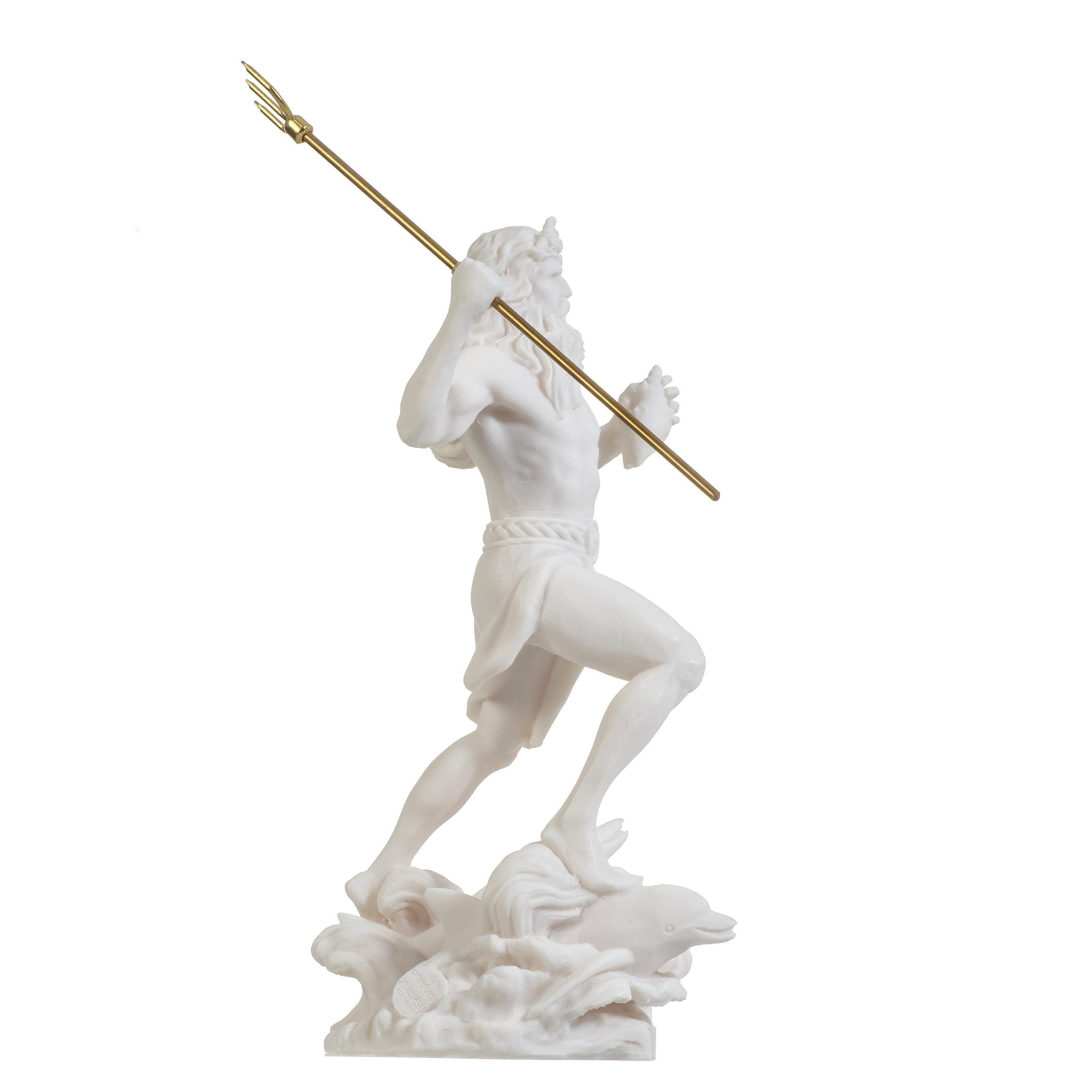 Poseidon Greek God of the Sea With Trident Statue Figurine Alabaster 9. ...