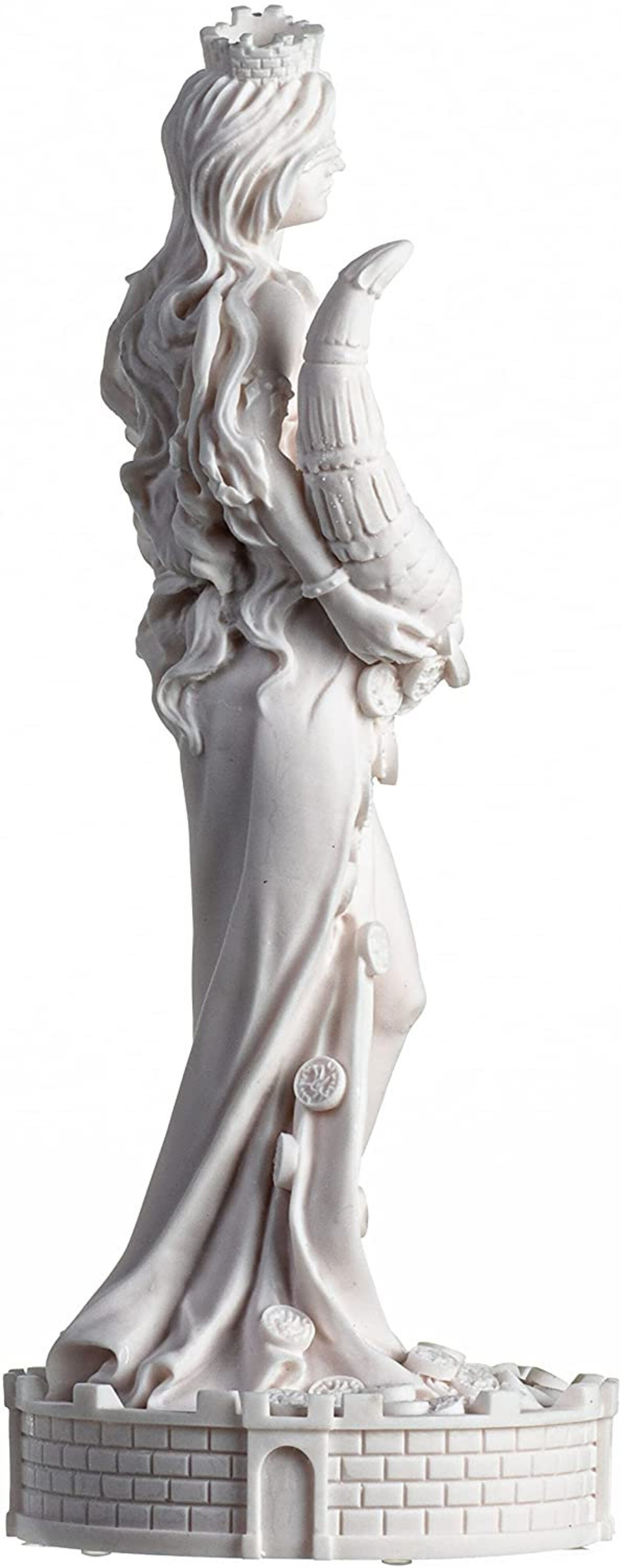Goddess of Wealth Tyche Lady Luck Fortuna Statue Alabaster Sculpture 16 ...