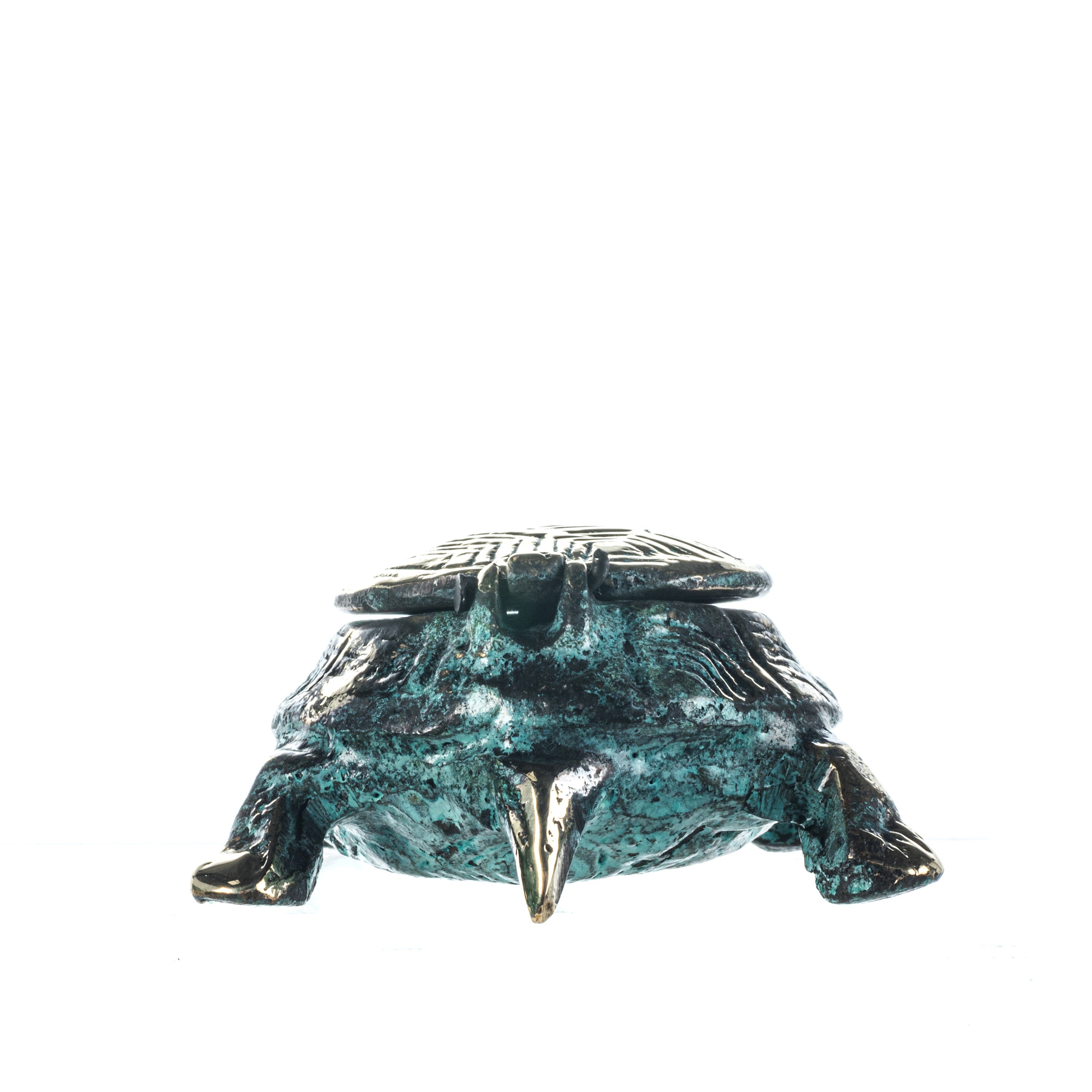 Turtle Shell Ashtray Solid Bronze Green Gold Handmade Decoration Gift 4 ...