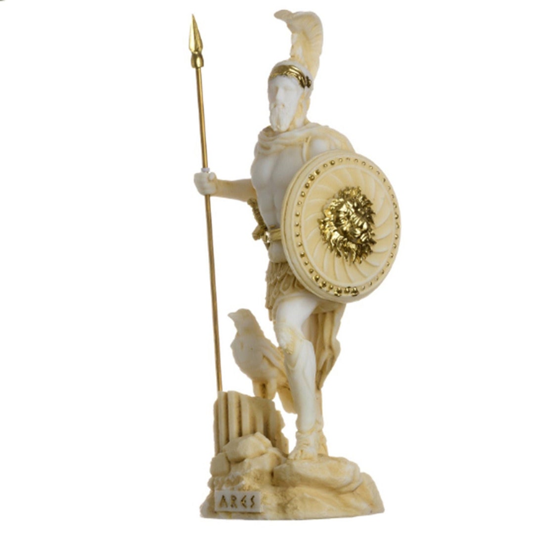 Arès mars dieu de la guerre Zeus fils statue romaine albâtre doré 6,3 ...